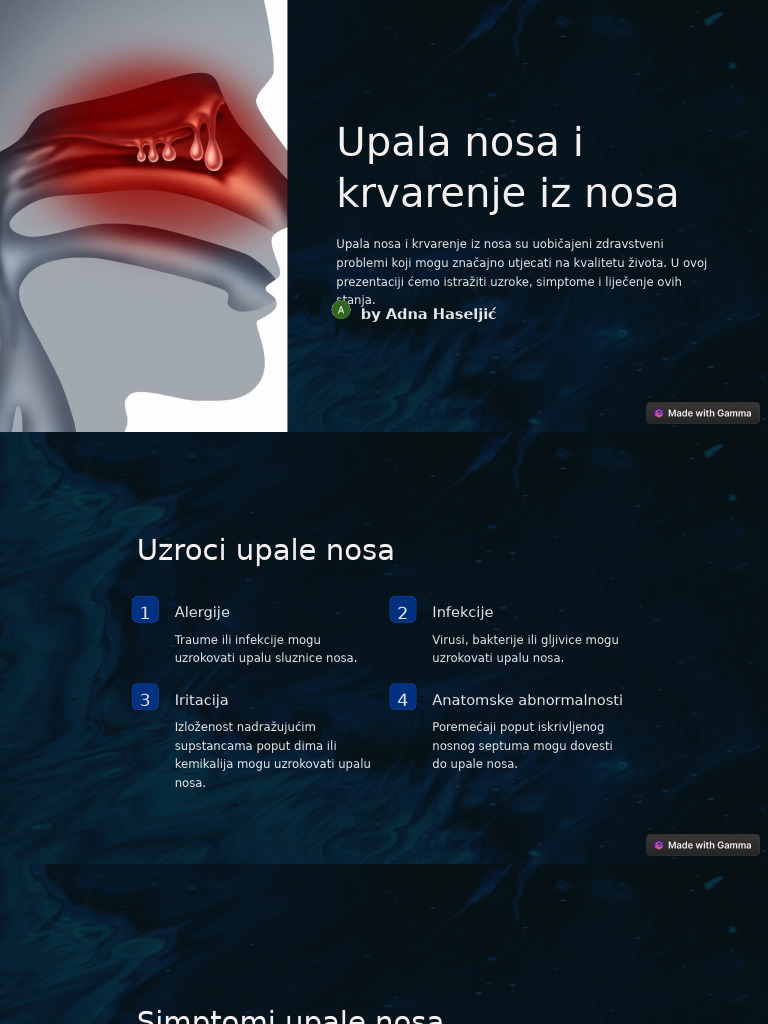 Upala Nosa I Krvarenje Iz Nosa | PDF
