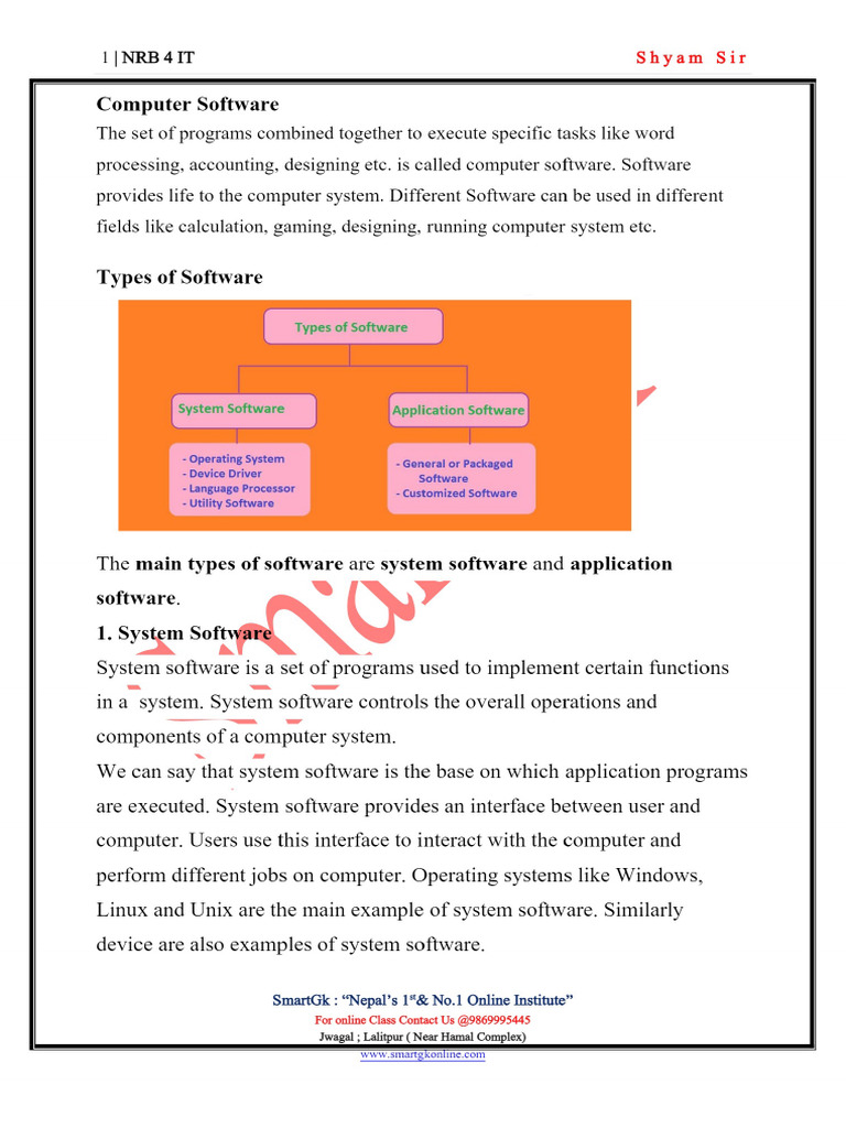 NRB 4th Level (IT) Computer Software Note by Shyam Gopal Timsina Sir ...