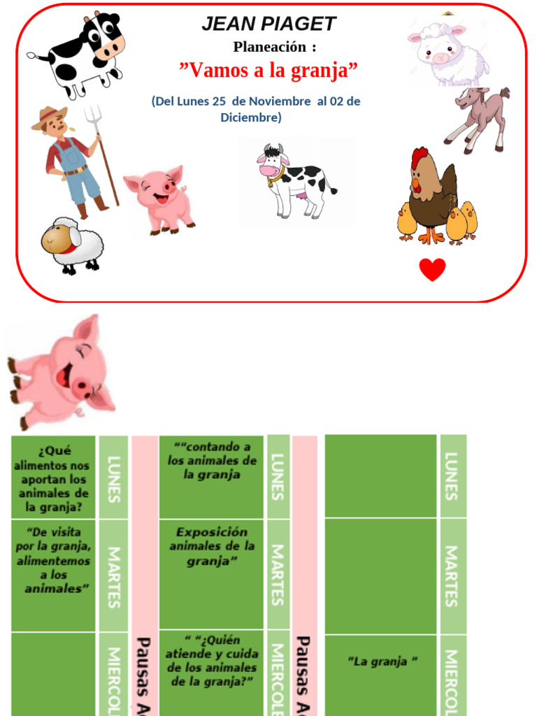 Planeación LA GRANJA | PDF | Salón de clases | Aprendizaje
