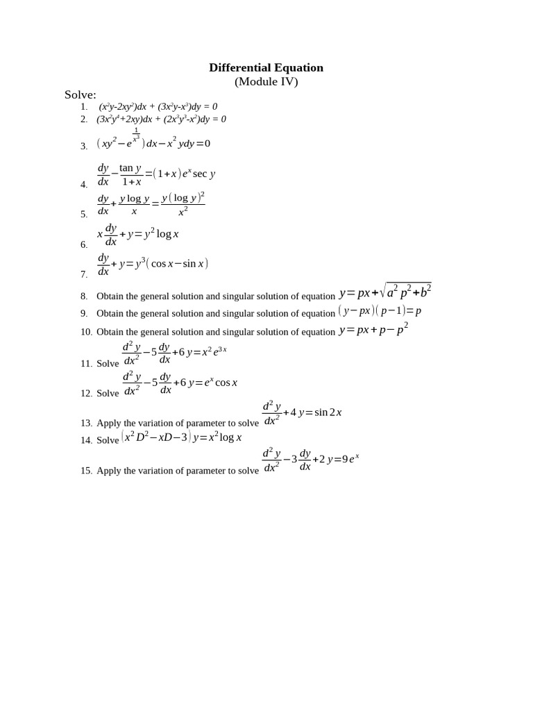 Differential Equation | PDF