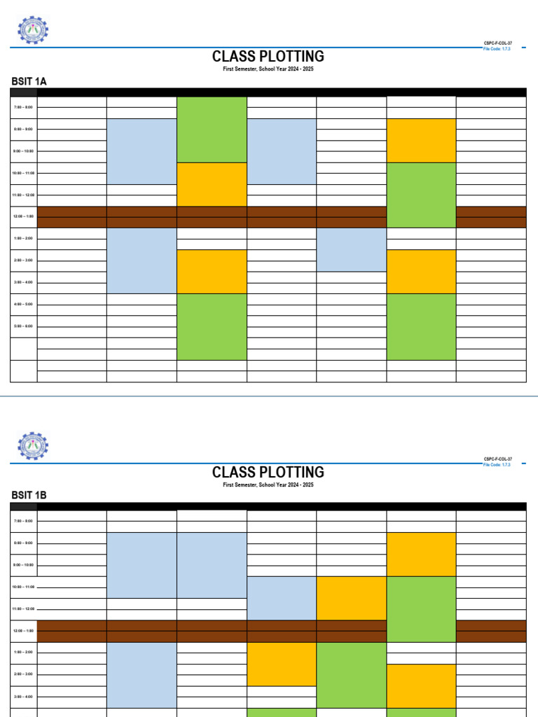 CLASS PLOTTING 24 1 As of 08 20 2024 | PDF | Academic Institutions ...