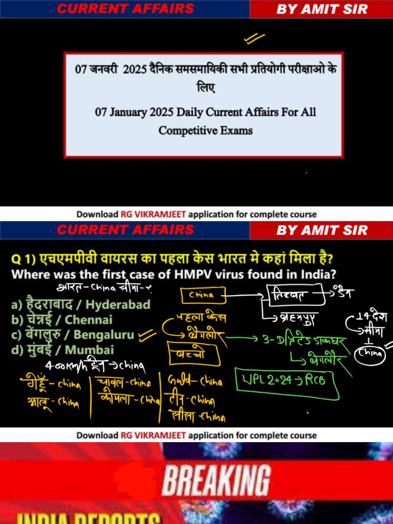 7 Jan Current Affairs by Amit Jindal Sir | PDF