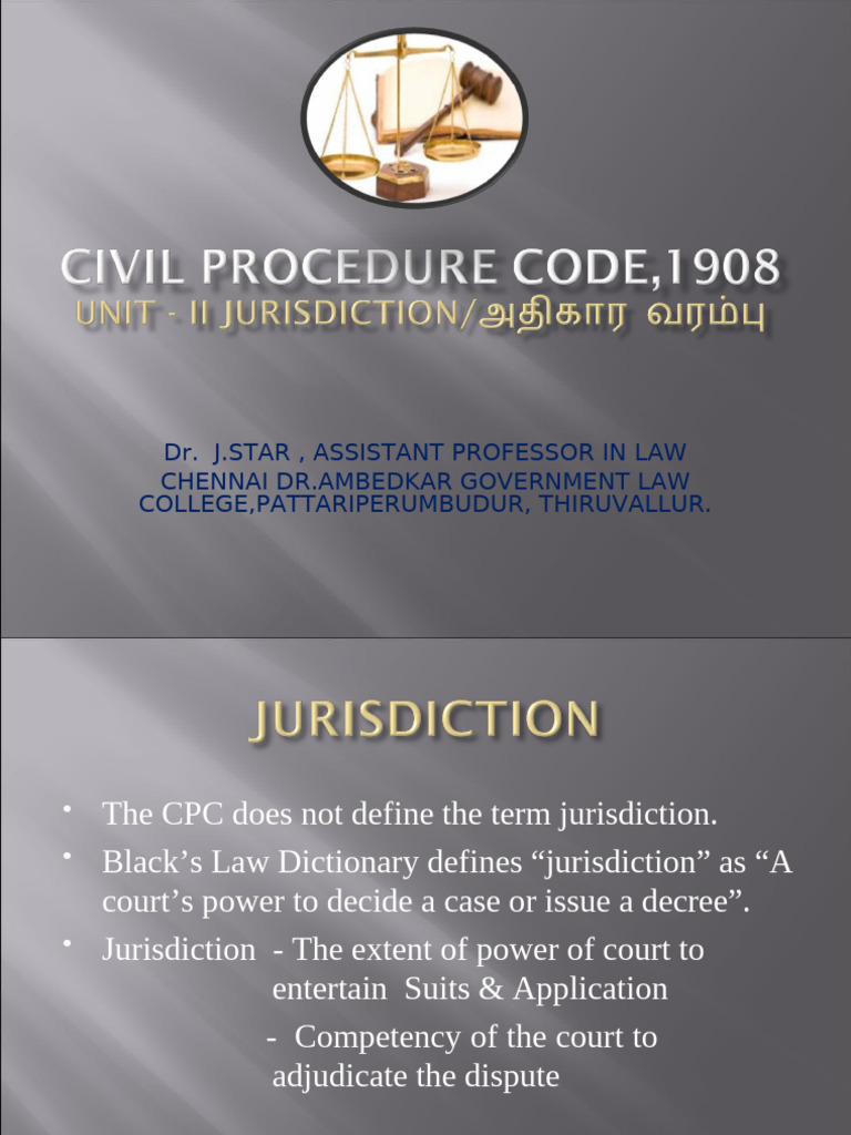 CPC -Unit II | PDF | Lawsuit | Jurisdiction