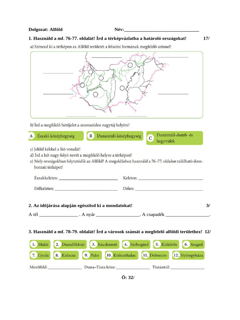 Dolgozat Alföld, Kisalföld | PDF