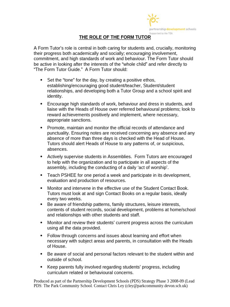 The Role of The Tutor | PDF | Cognition | Learning