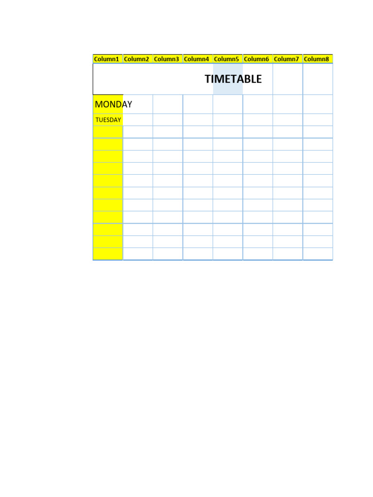 Student Weekly Class Schedule | PDF