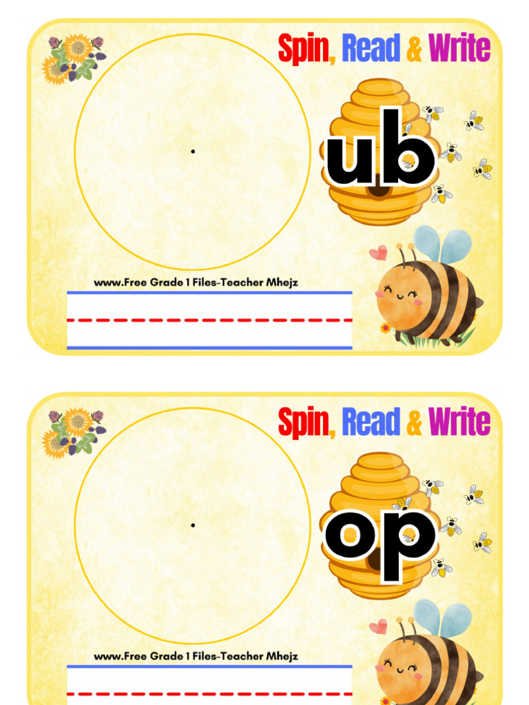 CVC Spinner - Teacher Mhejz | PDF