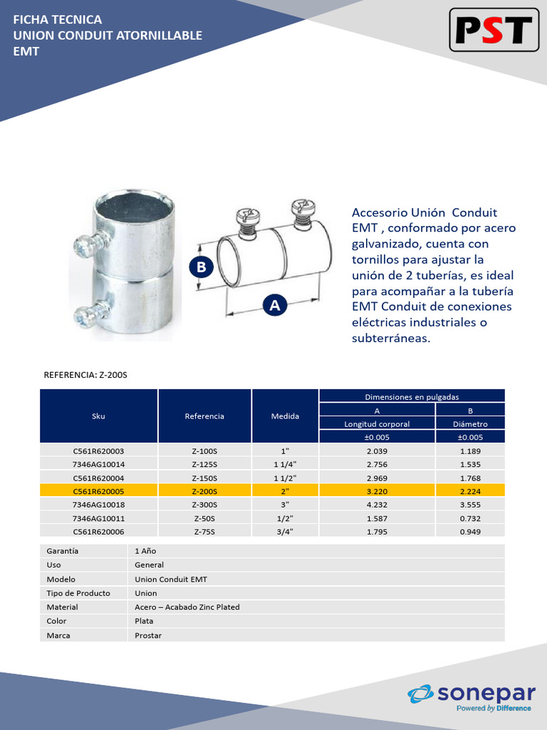 Union Conduit Atornillable Emt | PDF