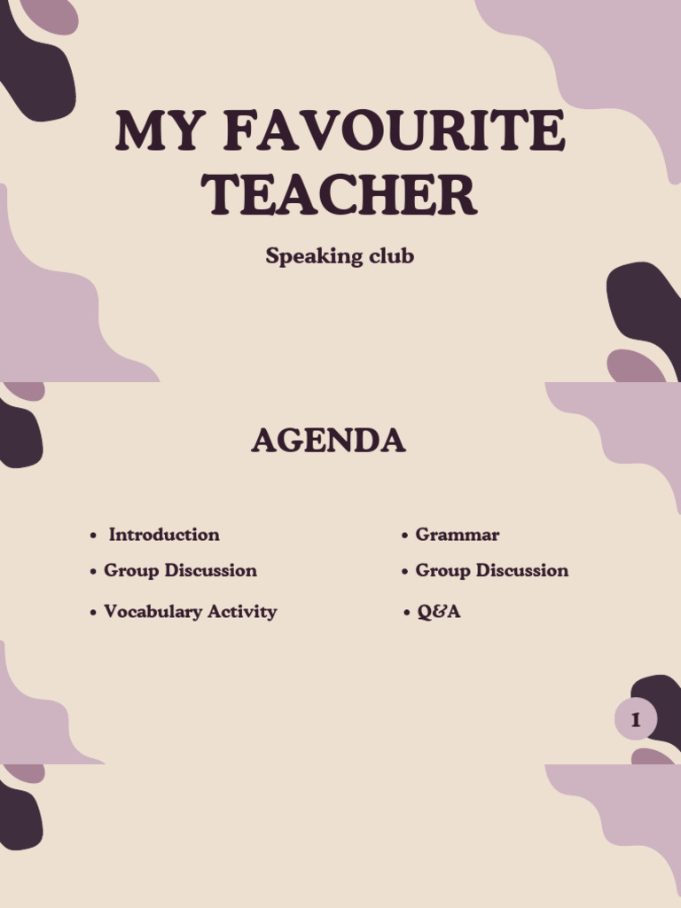 Speaking Lesson Plan: Favorite Teacher | PDF