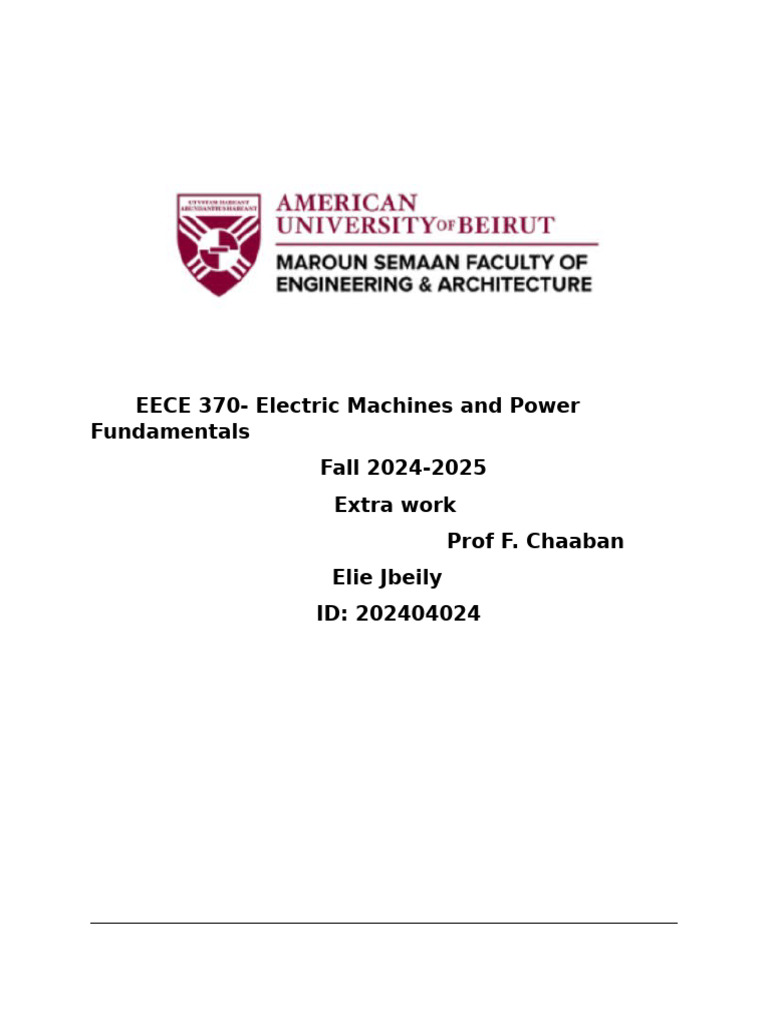 Elie Jbeily 370 Extra Work | PDF | Transformer | Magnetism