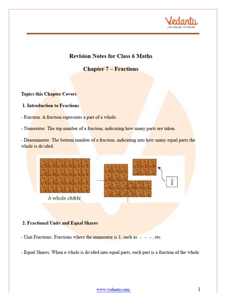 Cbse Class 6 Maths Notes Chapter 7 | PDF | Mathematical Notation ...
