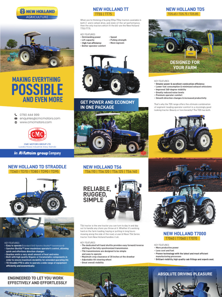 New Holland Tractors Overview and Features | PDF | Agricultural ...
