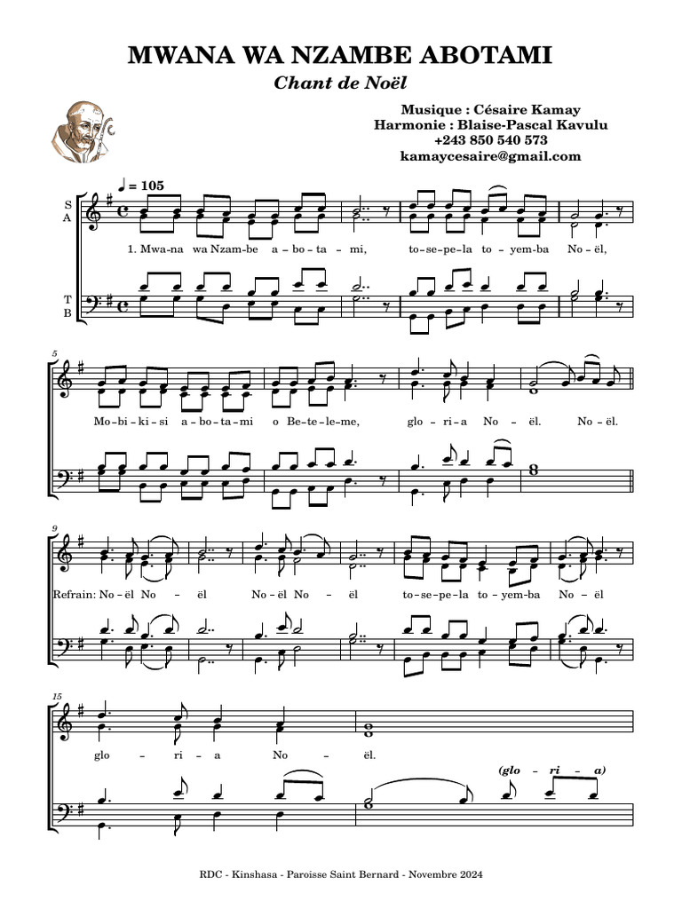 Mwana Wa Nzambe Abotami (Chant de Noël) | PDF