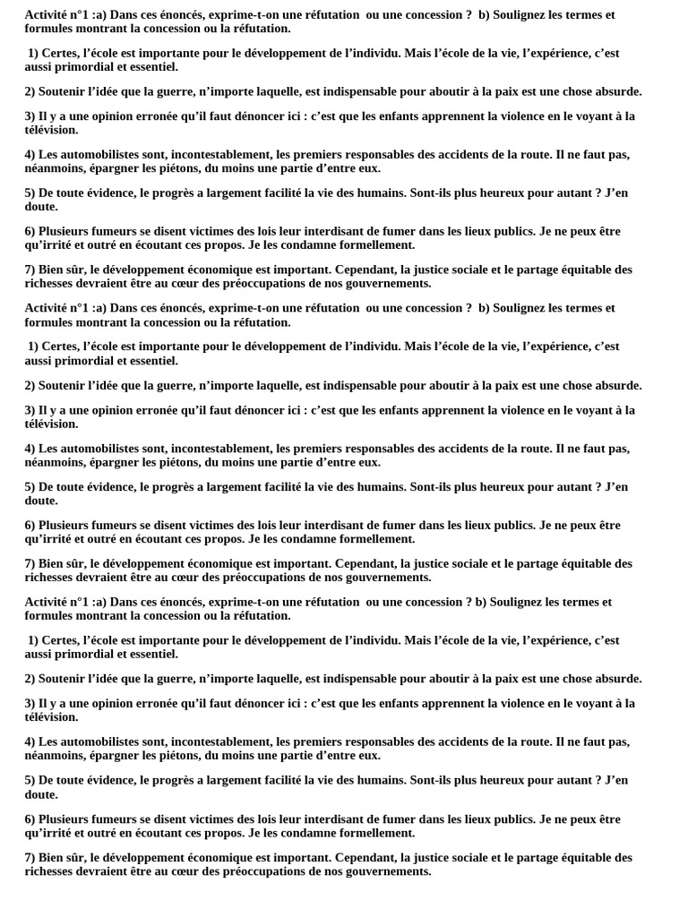 Concession et réfutation en énoncés | PDF | Paix