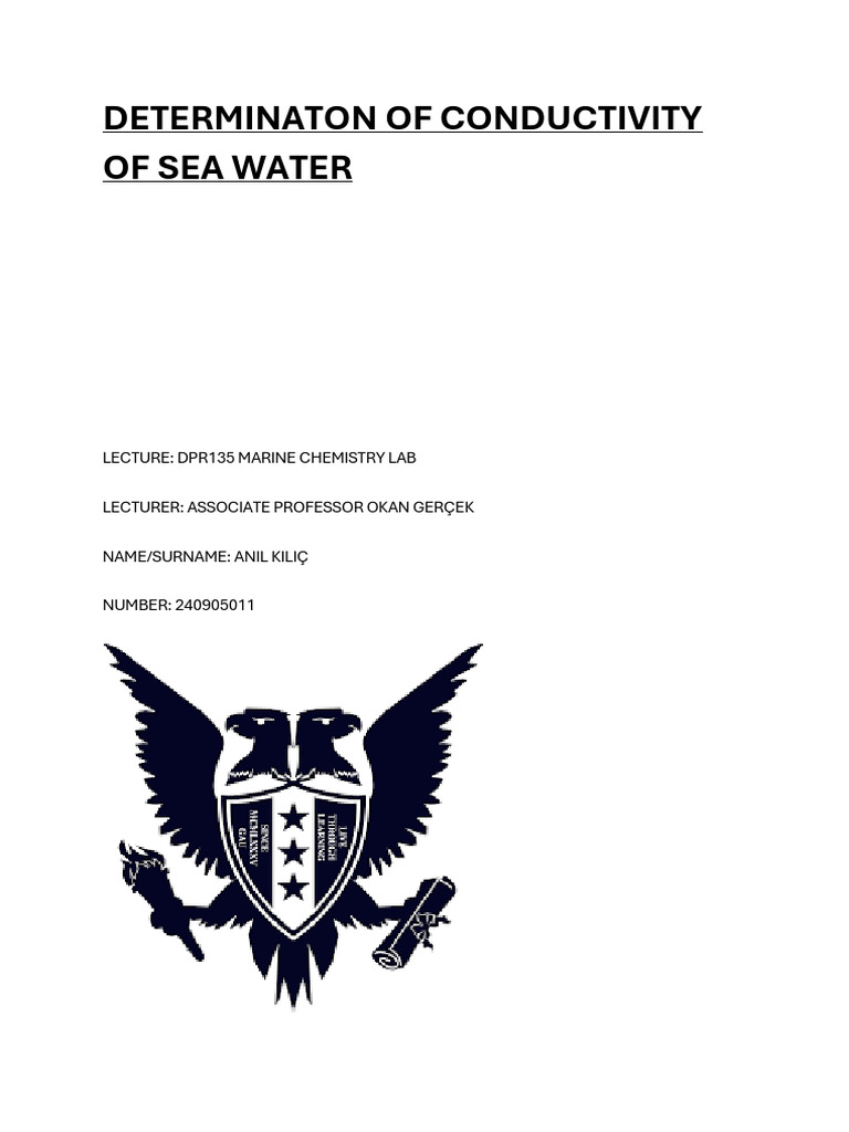 Sea Water Conductivity Analysis | PDF | Salinity | Water