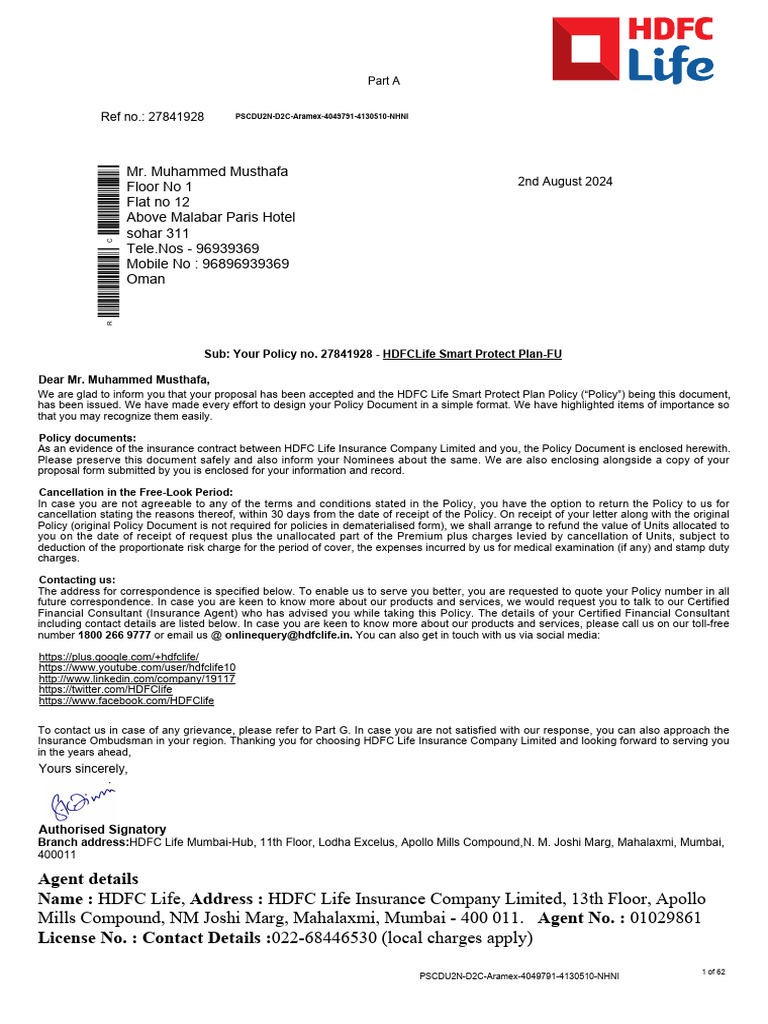 HDFC Policy | PDF | Insurance | Money