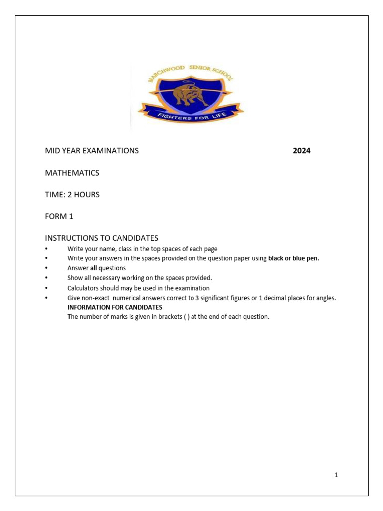 1. f1 t2 Maths Exam 2024 | PDF | Elementary Mathematics | Mathematical ... 1. f1 t2 Maths Exam 2024 | PDF | Elementary Mathematics | Mathematical ...