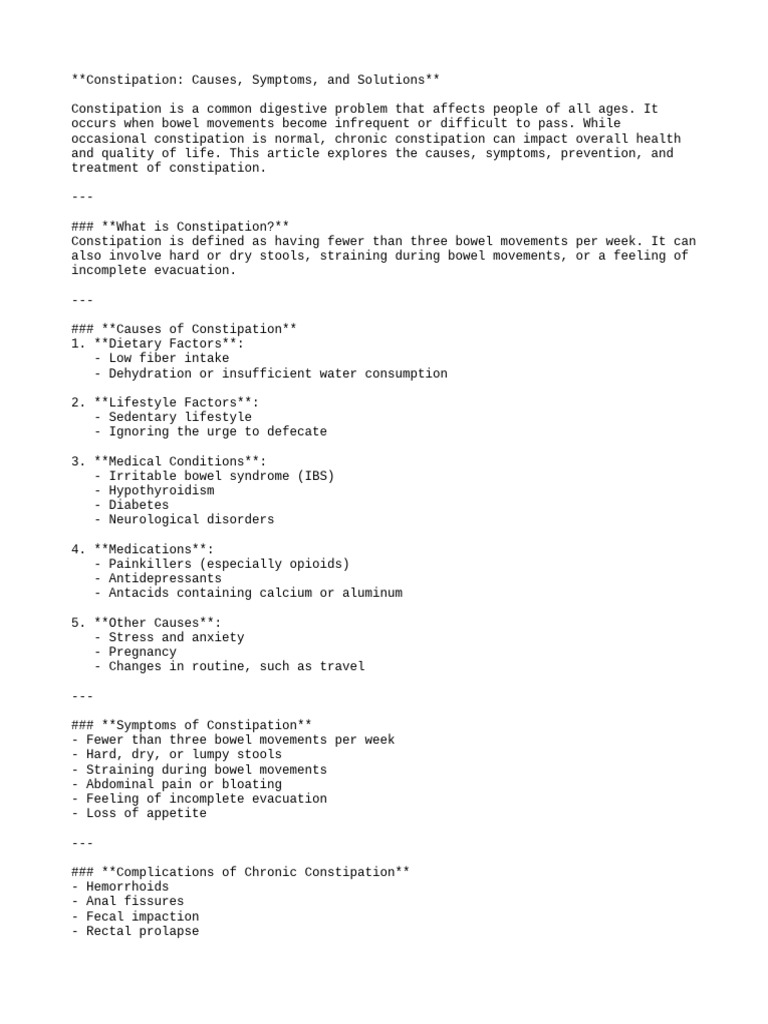 Constipation_ C-WPS Office | PDF | Constipation | Clinical Medicine