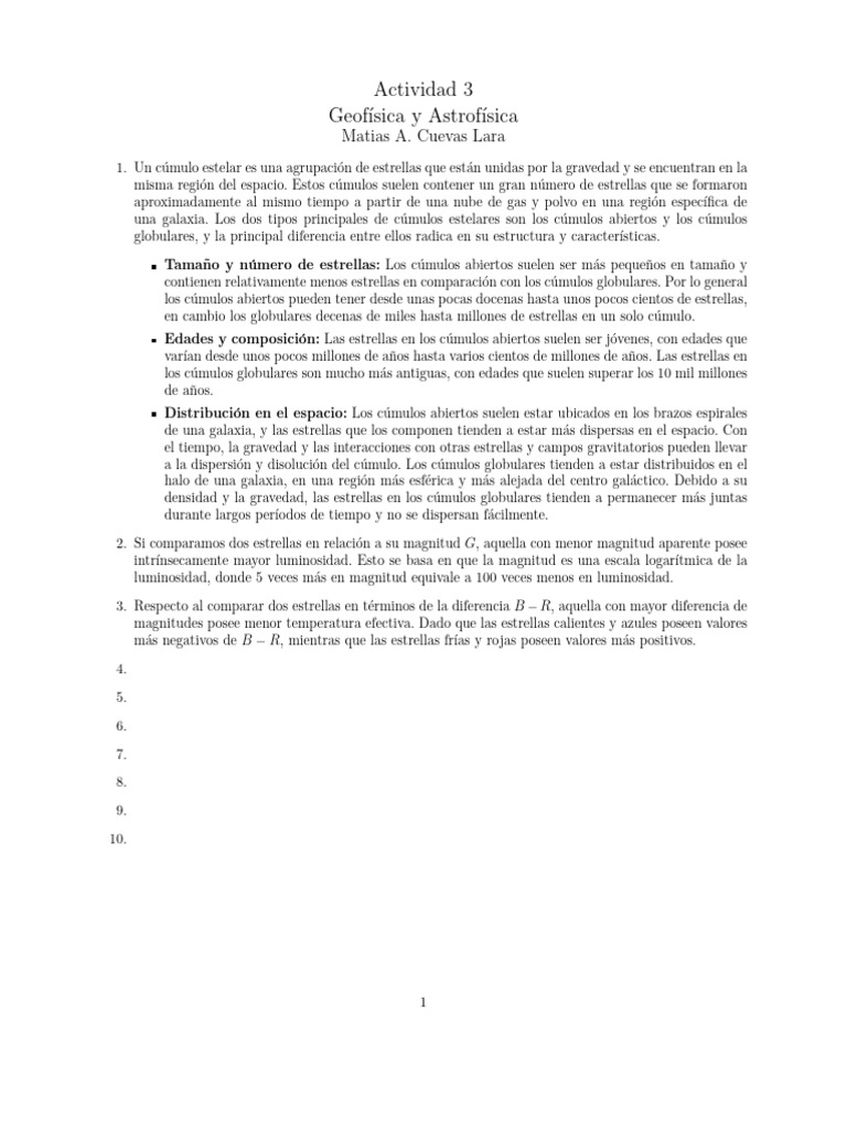 Actividad3 GEO | PDF | Estrellas | Astrofísica