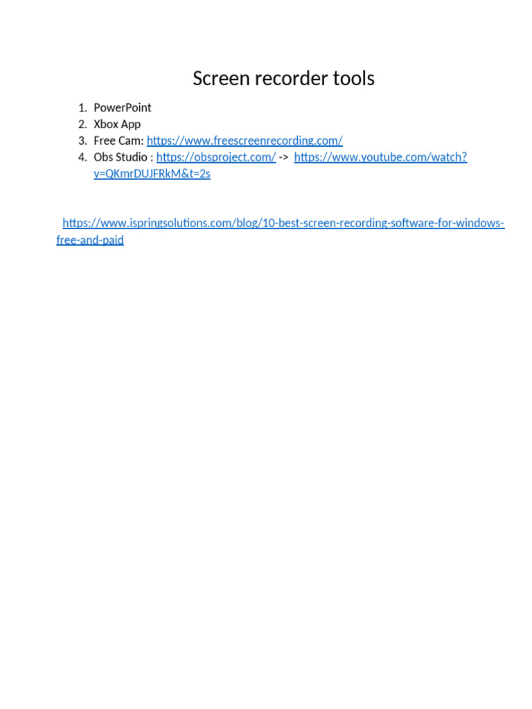 Screen Recorder Tools | PDF