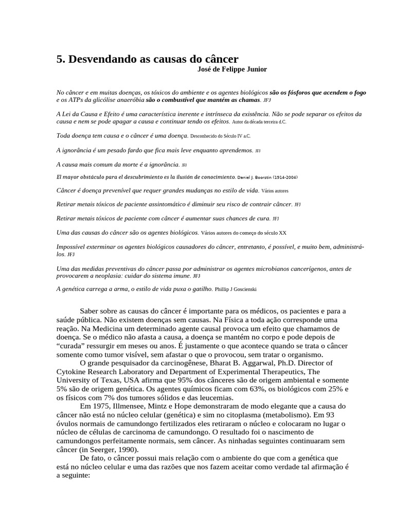 CA Desvendando as Causas Do c Ncer | PDF | Câncer | Etanol