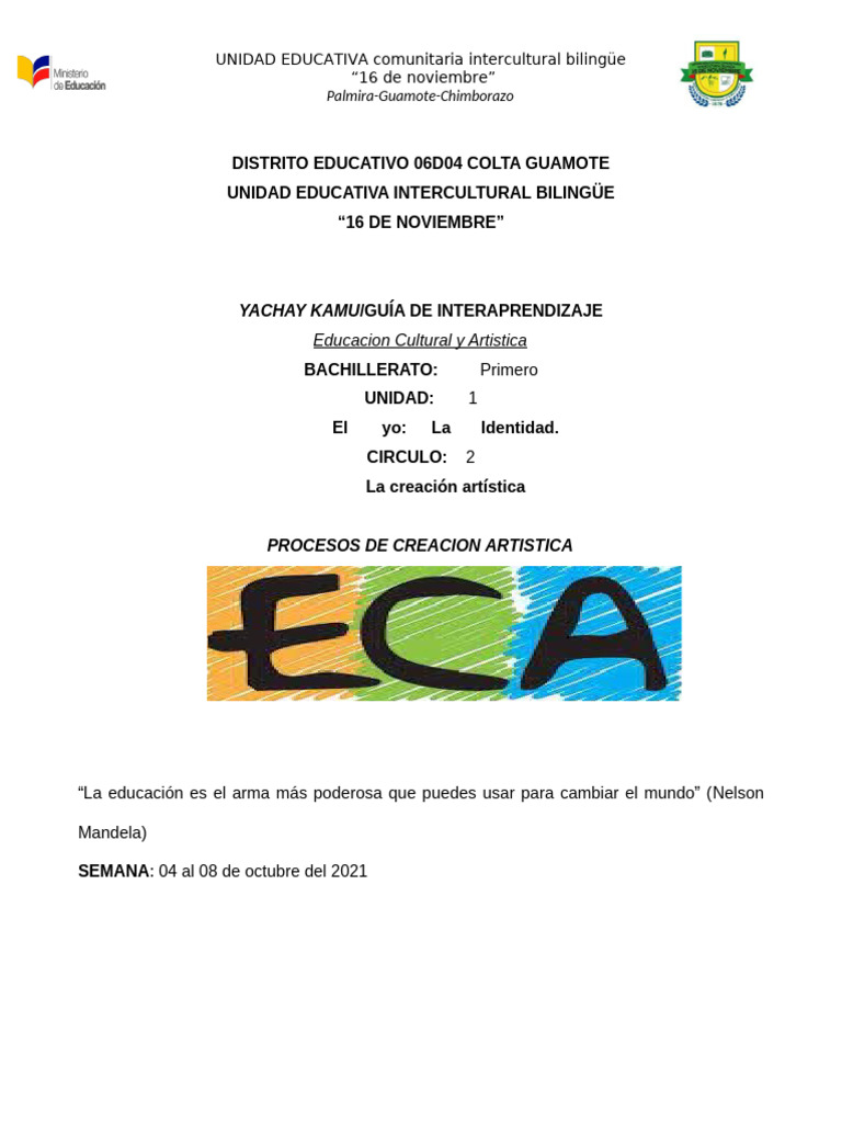 GUÍA 2 ECA - 4 Al 8 Oct. U1 | PDF | Multilingüismo | Cognición