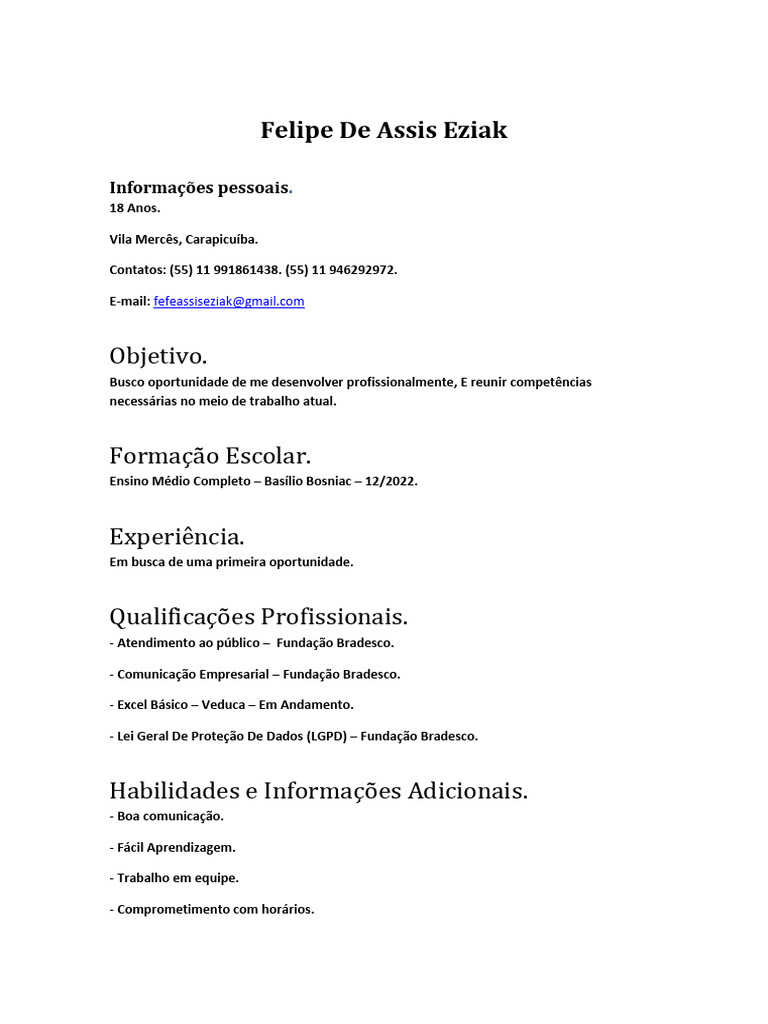 Curriculo Felipe 2023 2 | PDF