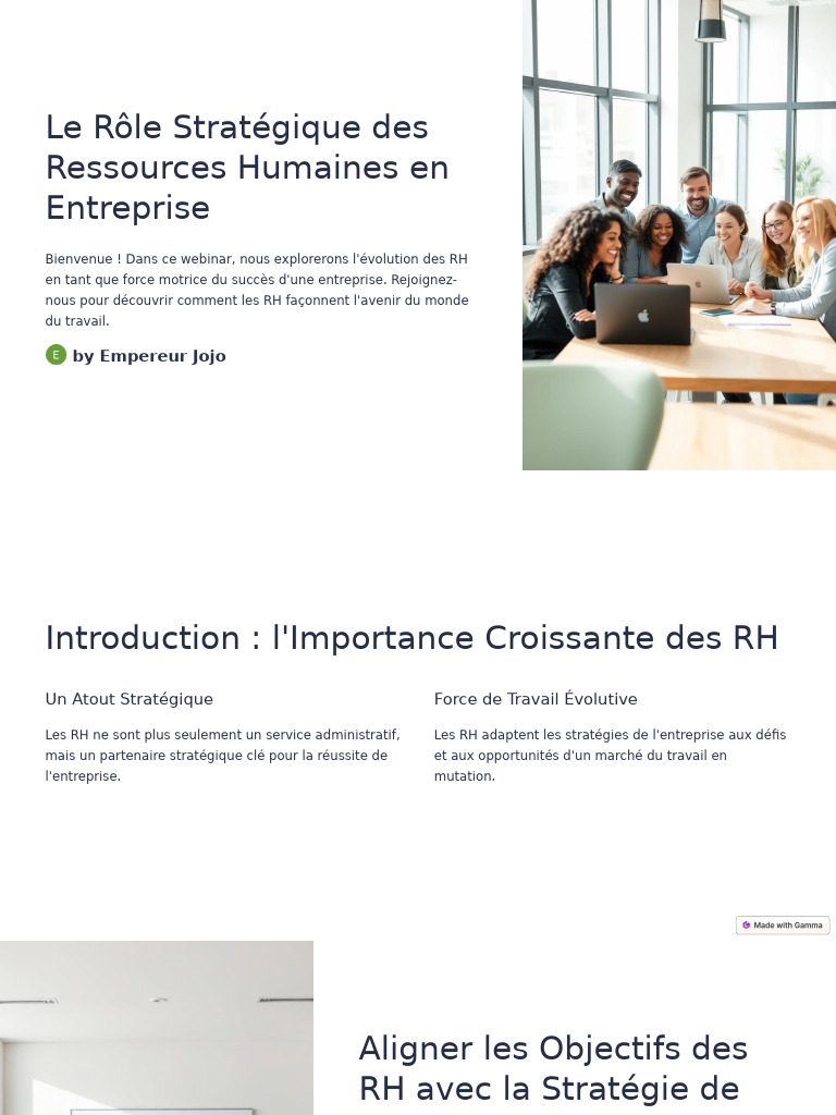 Le Role Strategique Des Ressources Humaines en Entreprise | PDF | Gestion des ressources ...