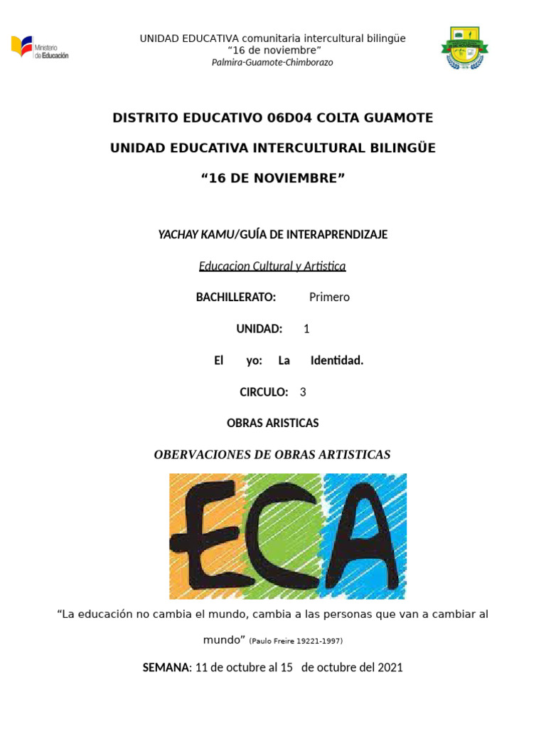 GUIA3_ECA_1RO_BGU_U1 | PDF | Multilingüismo | Cognición