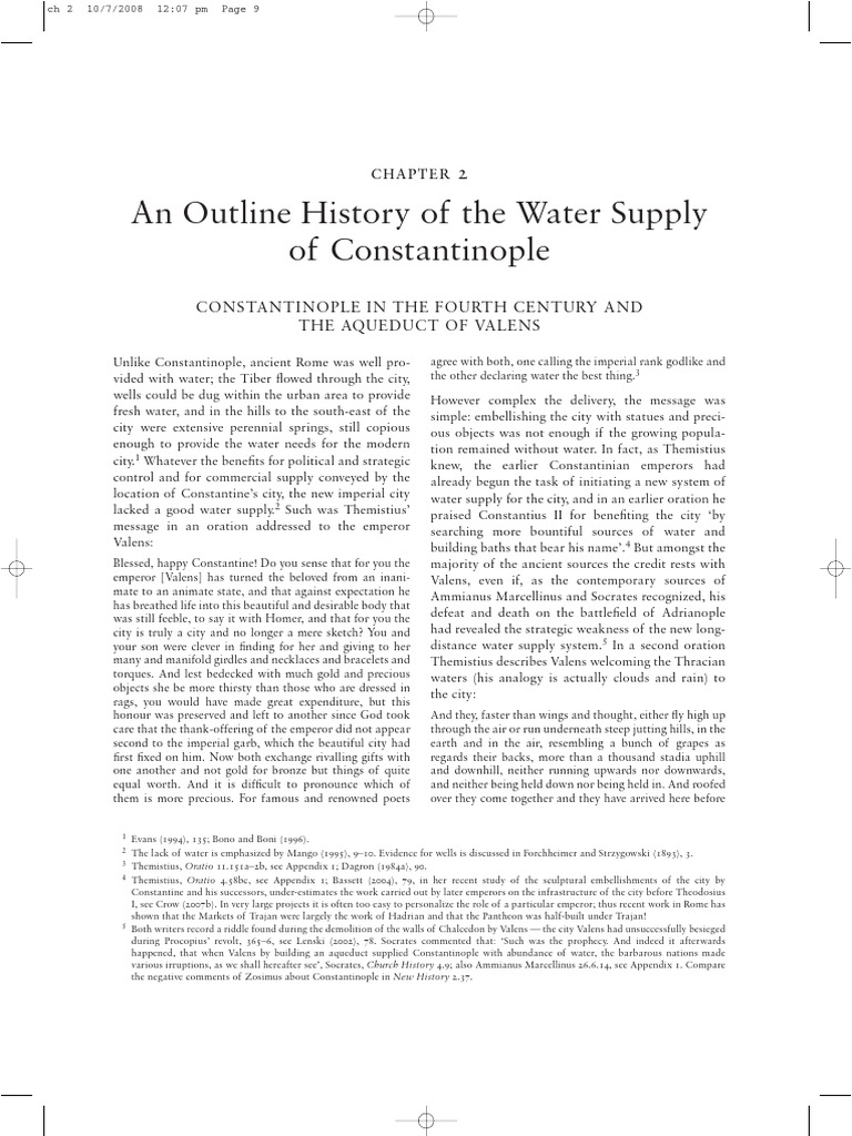 Water Supply History of Constantinople | PDF