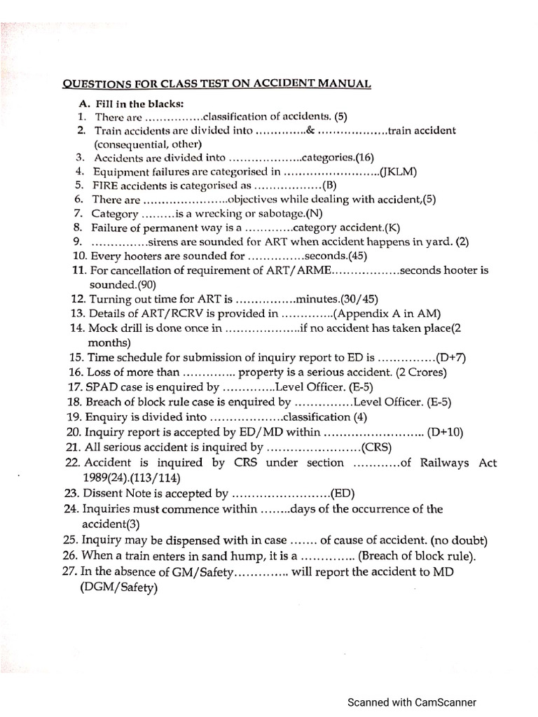 Question Accident | PDF