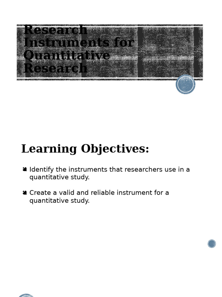 4th Research Instruments For Quantitative Research Autosaved | PDF ...