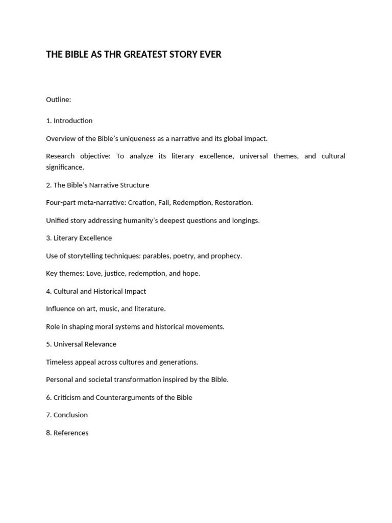 The Bible: A Masterpiece of Narrative | PDF | Genesis Creation ...