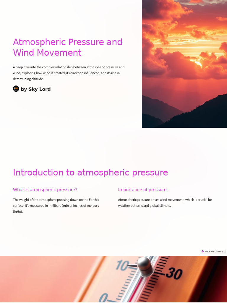 Atmospheric Pressure and Wind Movement | PDF | Atmospheric Pressure ...