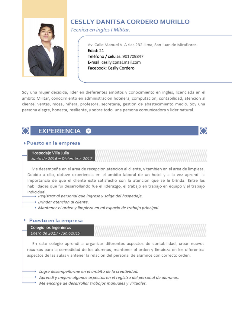 Curriculum Vitae Cordero | PDF