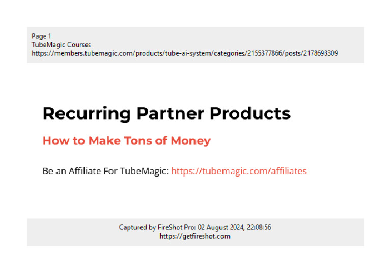 05-Recurring Partner Products | PDF