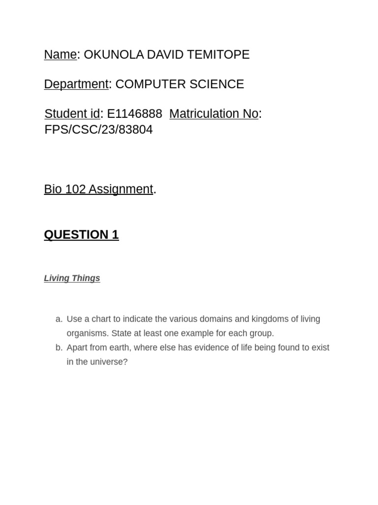 Bio 102 | PDF | Bacteria | Archaea
