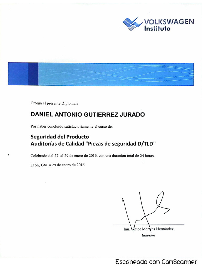 Certificación VDA DTLD Piezas de Seguridad | PDF