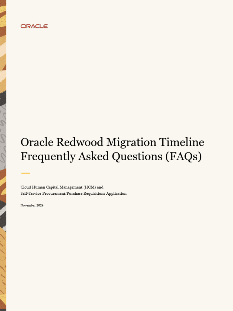 FINAL Oracle Redwood HCM SSP Dates FAQ - 2024 Nov Update | PDF | Human ...