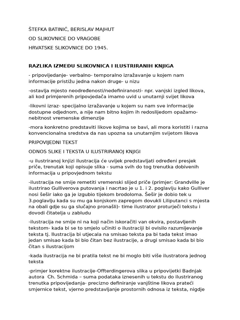Skripta - Hrvatske Slikovnice Do 1945 | PDF