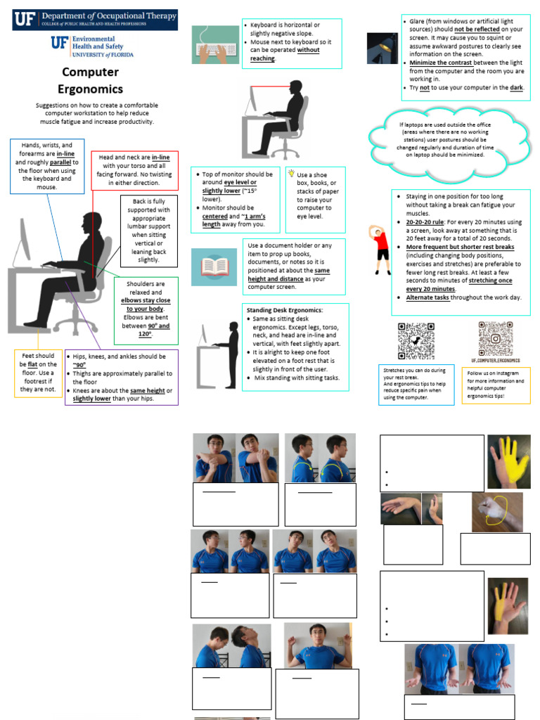 Computer Ergonomics Tips for Comfort | PDF | Elbow | Limbs (Anatomy)