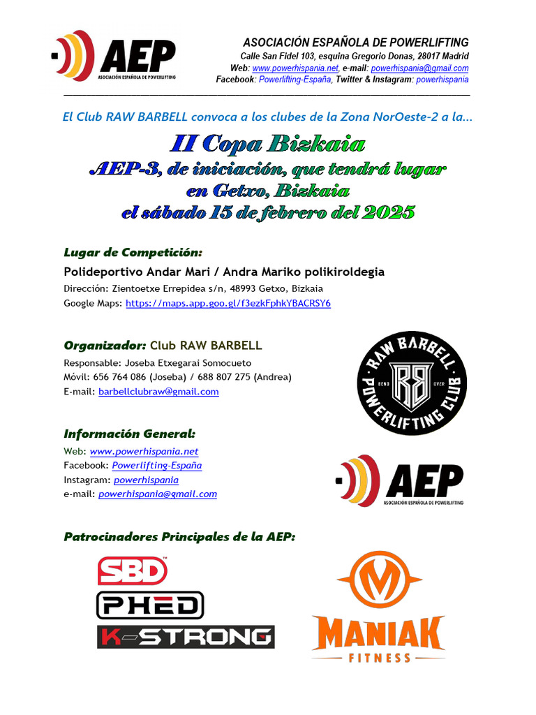 Invitacion AEP-3 Copa Bizkaia Getxo 2025-01-02 | PDF | Deporte del atletismo
