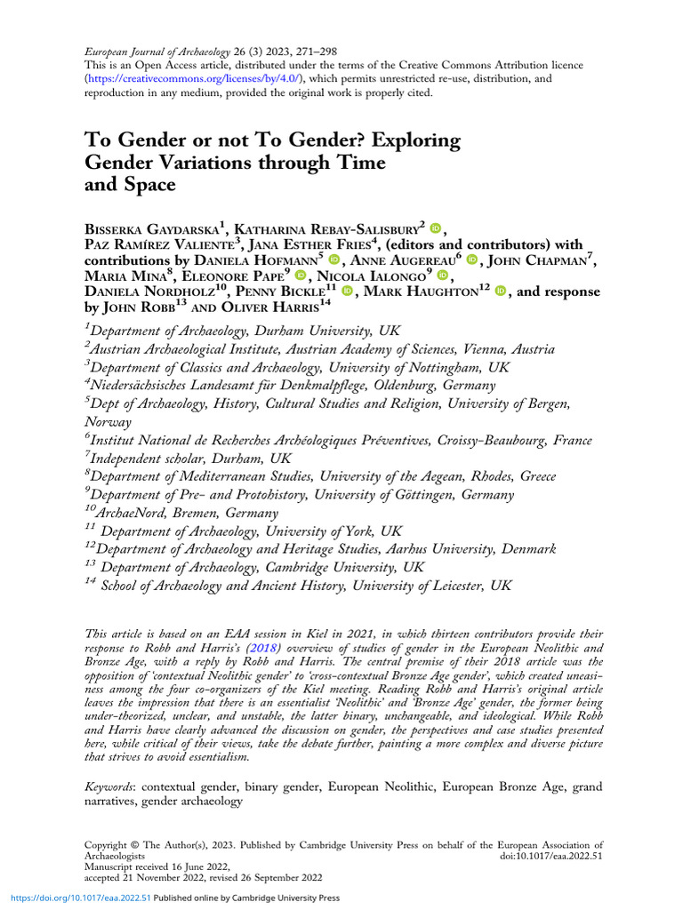 To Gender or Not To Gender Exploring Gender Variations Through Time and ...