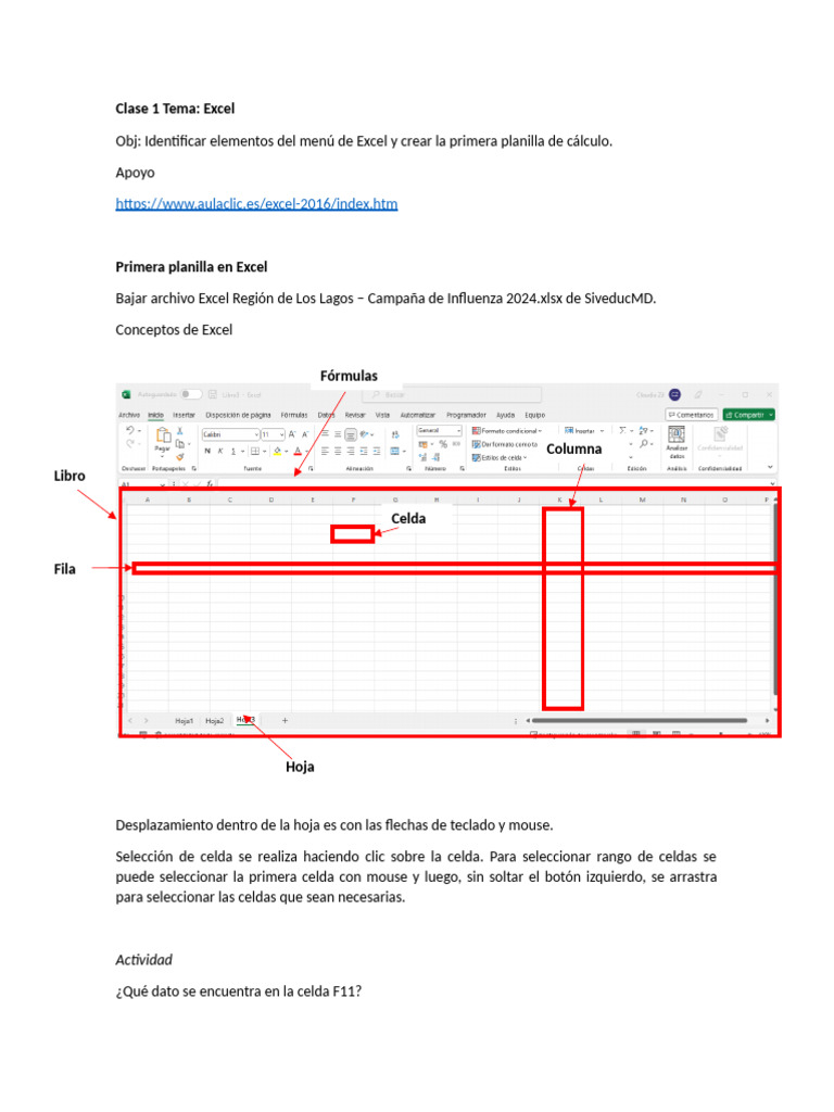 Clase 1 Excel | PDF | Microsoft Excel | Hoja de cálculo