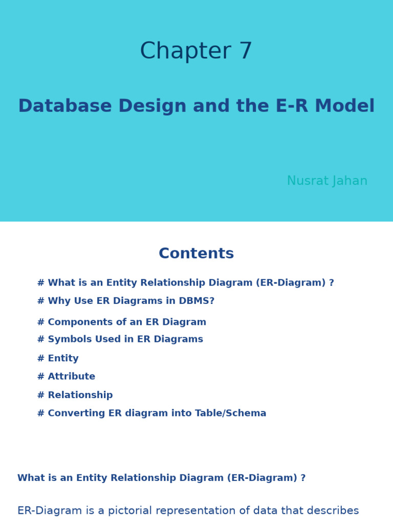 Chapter 7 - Database Design and The E-R Model | PDF | Conceptual Model | Databases
