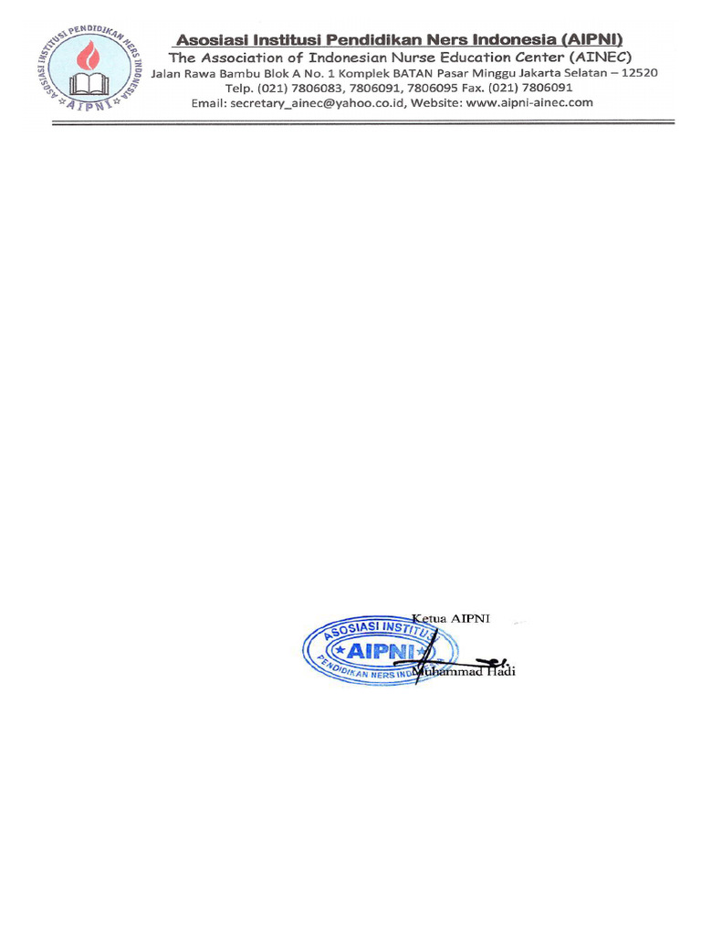 Surat Penyampaian Capaian Pembelajaran - AIPNI | PDF