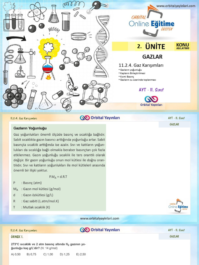 Ayt 2 Unite 2 Bolum Gazlar Gaz Karisimlari670 | PDF