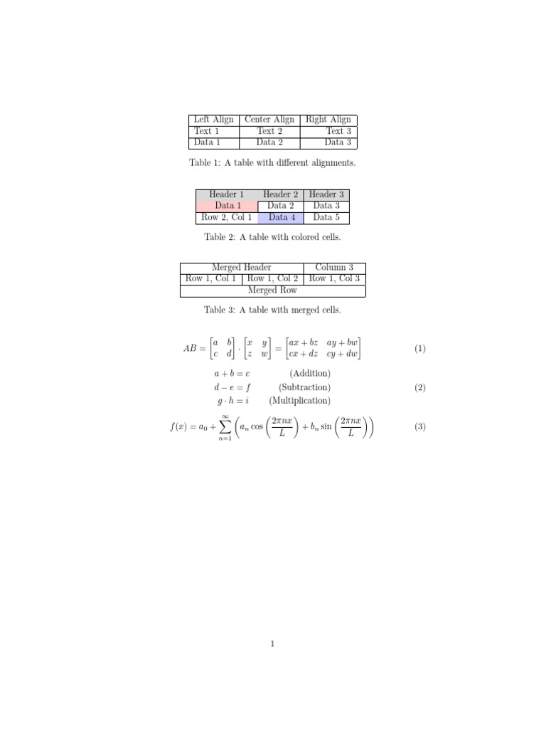 Document on Text Alignment and Tables | PDF