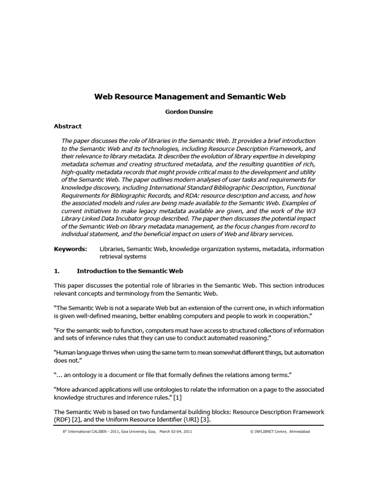 M_dunshire_web_resource_management_sematice_web | PDF | Resource Description Framework | Metadata