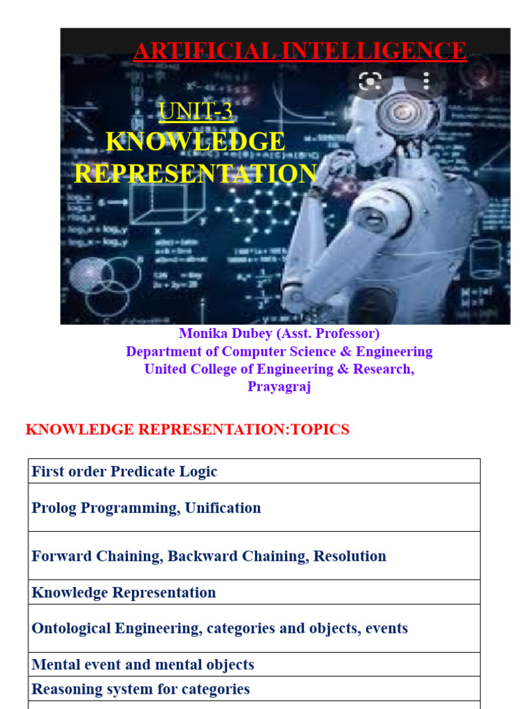 Unit3 Pdf Knowledge Representation And Reasoning Logic